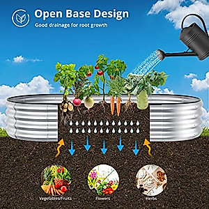 Kesfitt Raised Garden Bed Kit,Outdoor Galvanized Planter Large Metal Raised Boxes with Safety Edging and Gloves for Gardening Vegetables,Fruits,Flower(4x2x1FT)