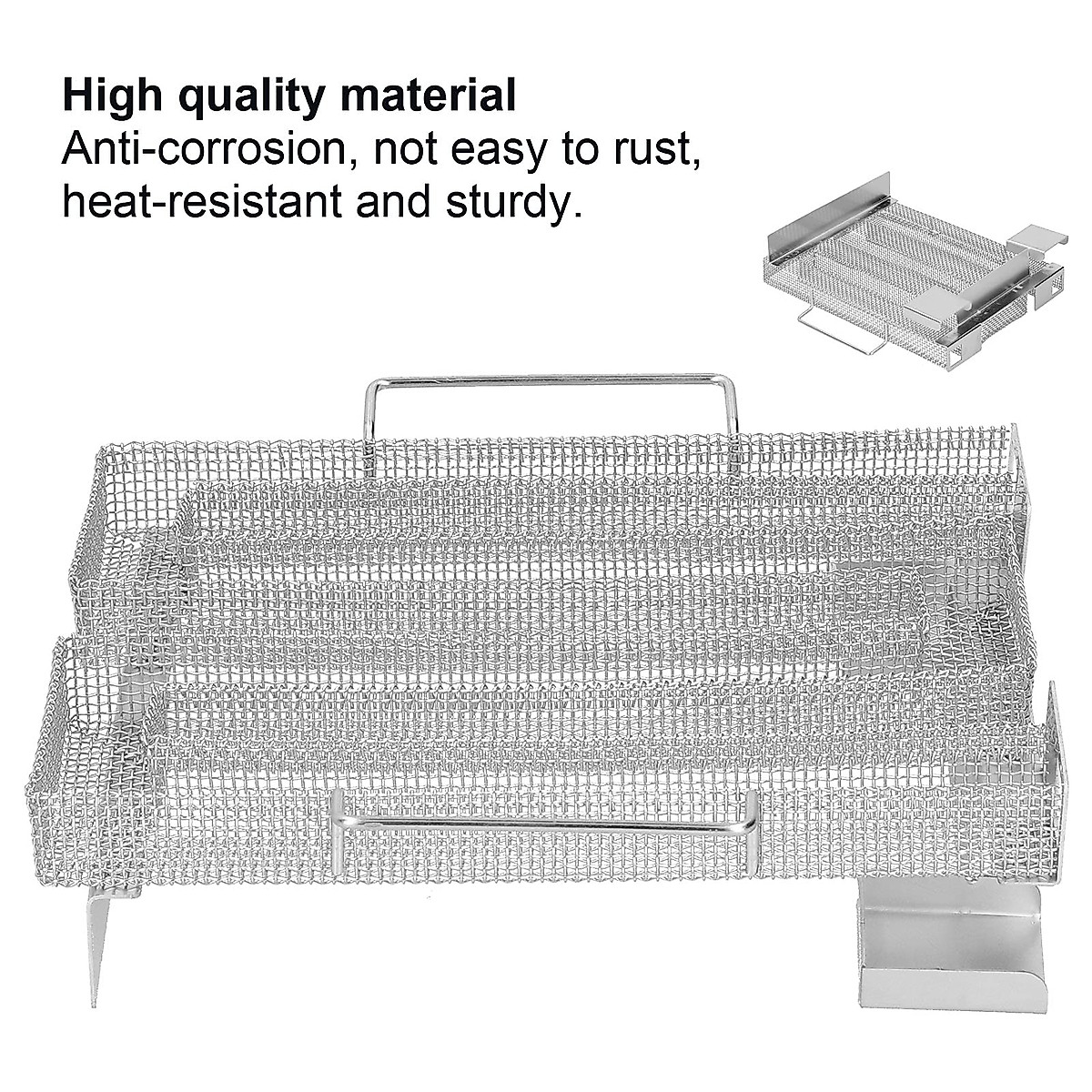 High M Shaped BBQ Cold Smoke Generator for Grilling Meat and Veggies, Stainless Steel Smoker Tray for Cold/Hot Smoking