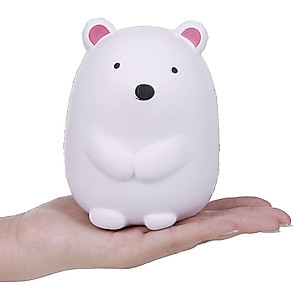 Anboor 5.1 Inches Squishies Polar Bear Kawaii Soft Slow Rising Scented Animal Squishies Stress Relief Kids Toys Gift Collection Decorative Props White