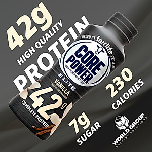 Core Power Elite High Protein Milk Shake 42g (Pack of 12) 3 Flavor Variety - Chocolate, Vanilla and Strawberry 14 Fl Oz by World Group Packing Solutions