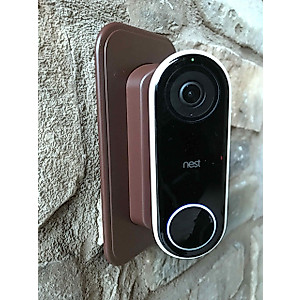 Wall Plate with 30 Degree Angle Mount for Nest Hello Video Door Bell - Coffee