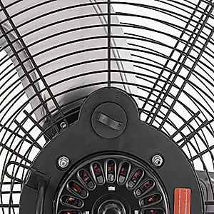 XtremepowerUS 24" Industrial Fan High-Velocity Flow Floor Fan Rolling Drum Shop Fan Garage Adjustable Speed With Wheel, Black