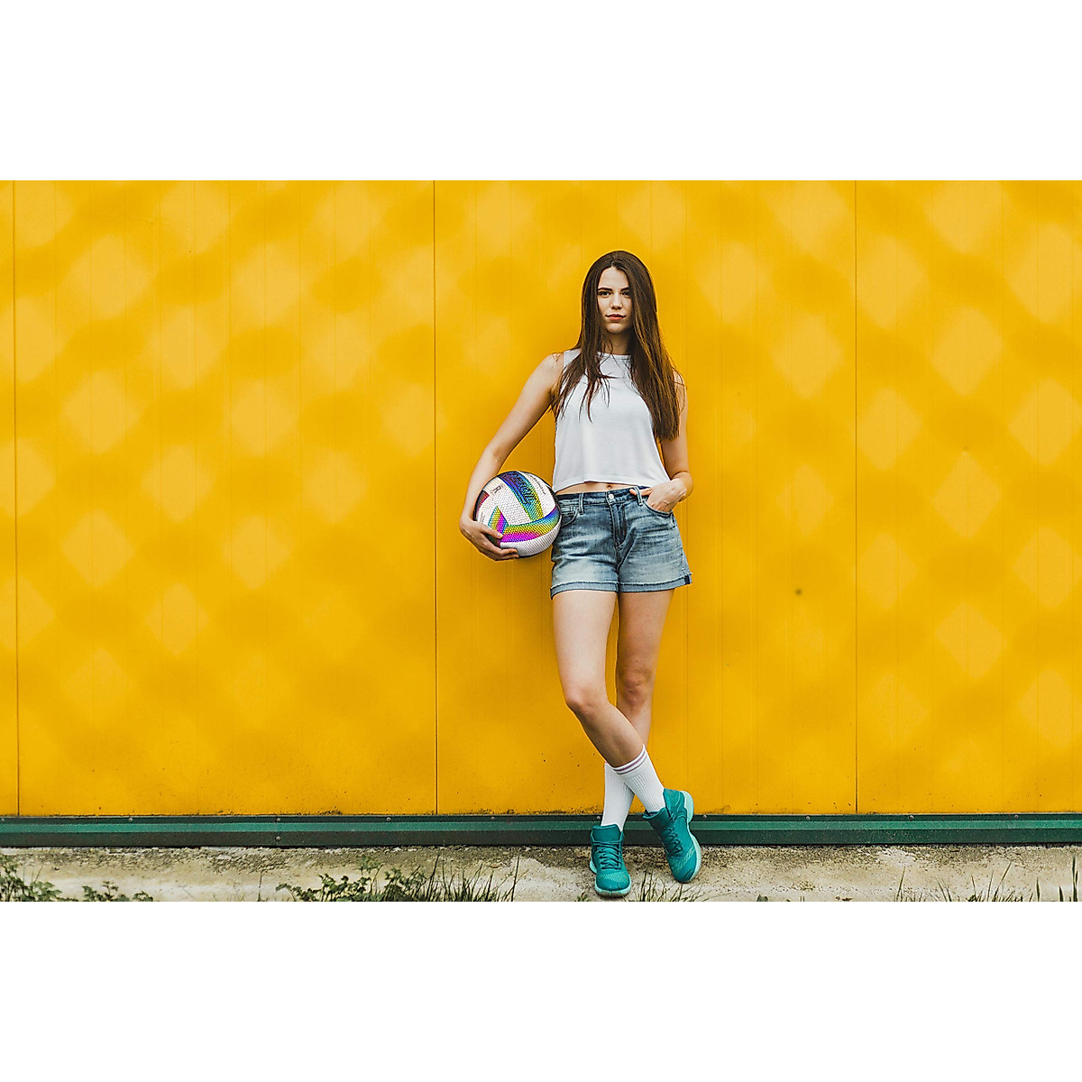 REBOIL Holographic Glowing Reflective Volleyball – Waterproof Indoor/Outdoor Volleyball for Pool, Beach. Composite Leather, Official Size 5 Toys for Kids Boys and Girls Play Night Game