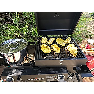 Blackstone Tailgater Stainless Steel 2 Burner Portable Gas Grill and Griddle Combo Total 35,000 BTUs for Indoor or Backyard, Outdoor, Patio, Picnic, Garden Cooking