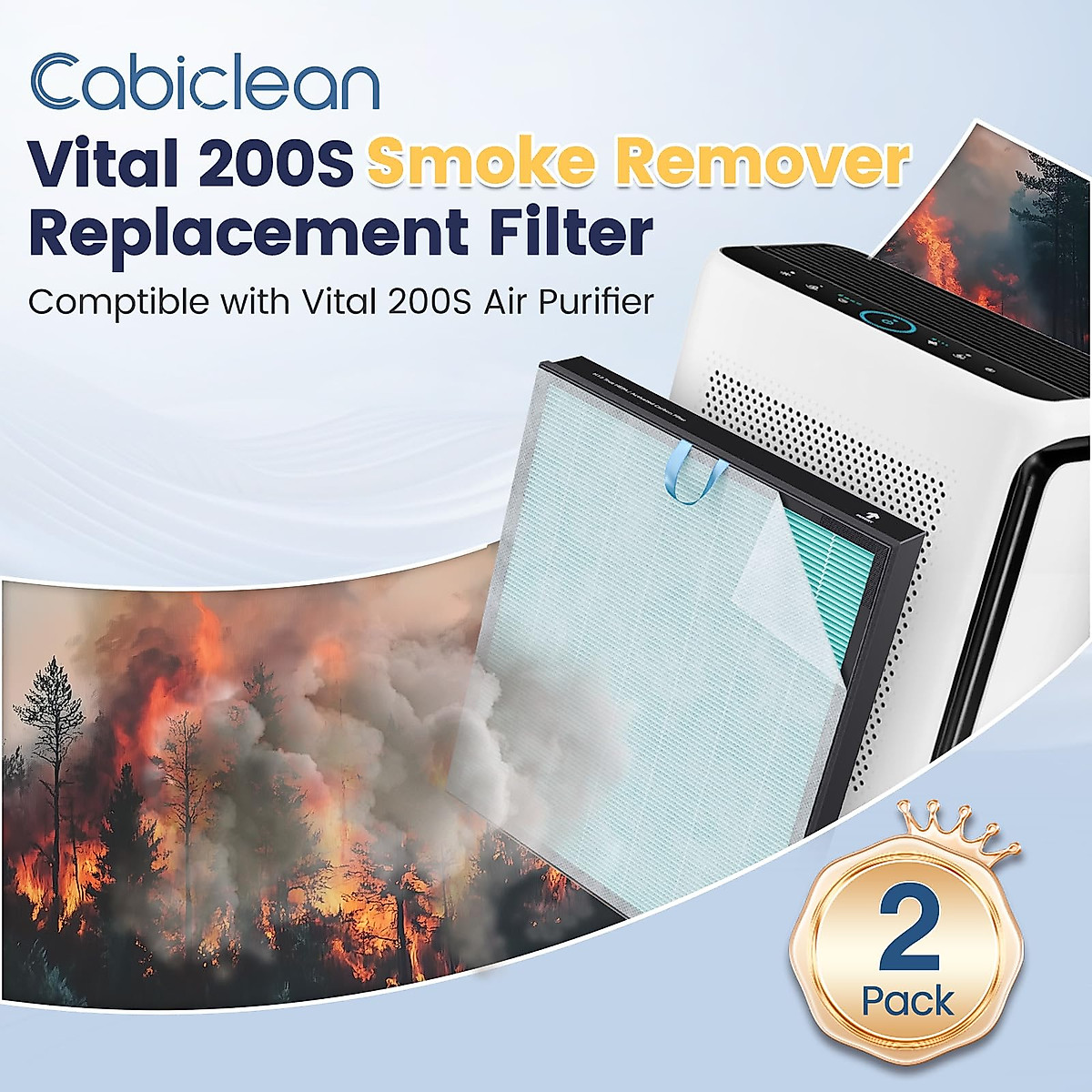 Vital 200S True HEPA Replacement Filter Compatible with LEVOIT Vital 200S Air Purifier