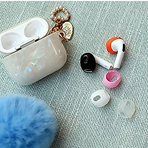 A-Focus 5 Pairs [ Fit in Case ] Compatible with AirPods 3rd Ear Tips Replacement Ultra Thin Grip Tips Anti Slip/Scratch Eartips Earbuds Cover Skin Accessories for New AirPod 3, 3 White 2 Black