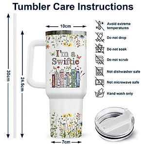 34HD Gifts for Women, Stainless Steel Tumbler with Lid, Coffee Travel Mug, Double-Wall Vacuum Insulated Tumbler, Leak Proof Drinking Cup