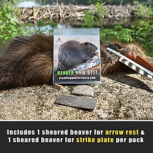 Standing Wolf Arrow Rest for Recurve Bow | Stick On Arrow Rest | Bow Arrow Rest | Archery Rest (Beaver Fur)