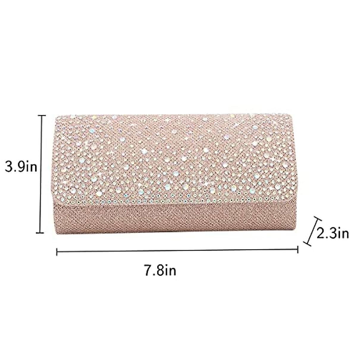 Vnewoka Women'S Hot Diamond Dinner Bag Clutch Bag With Diamond Small Bag With Dress Elegant (Champagne)