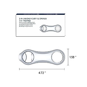 KITCHENDAO Magnetic Beer Bottle Opener for Refrigerator, Twist-off/Pry-off Opener, Pop-can Opener, Heavy Duty Steel Die-Cast Construction with Magnets, Stick to Fridge for Easy Storage, Gift for Men