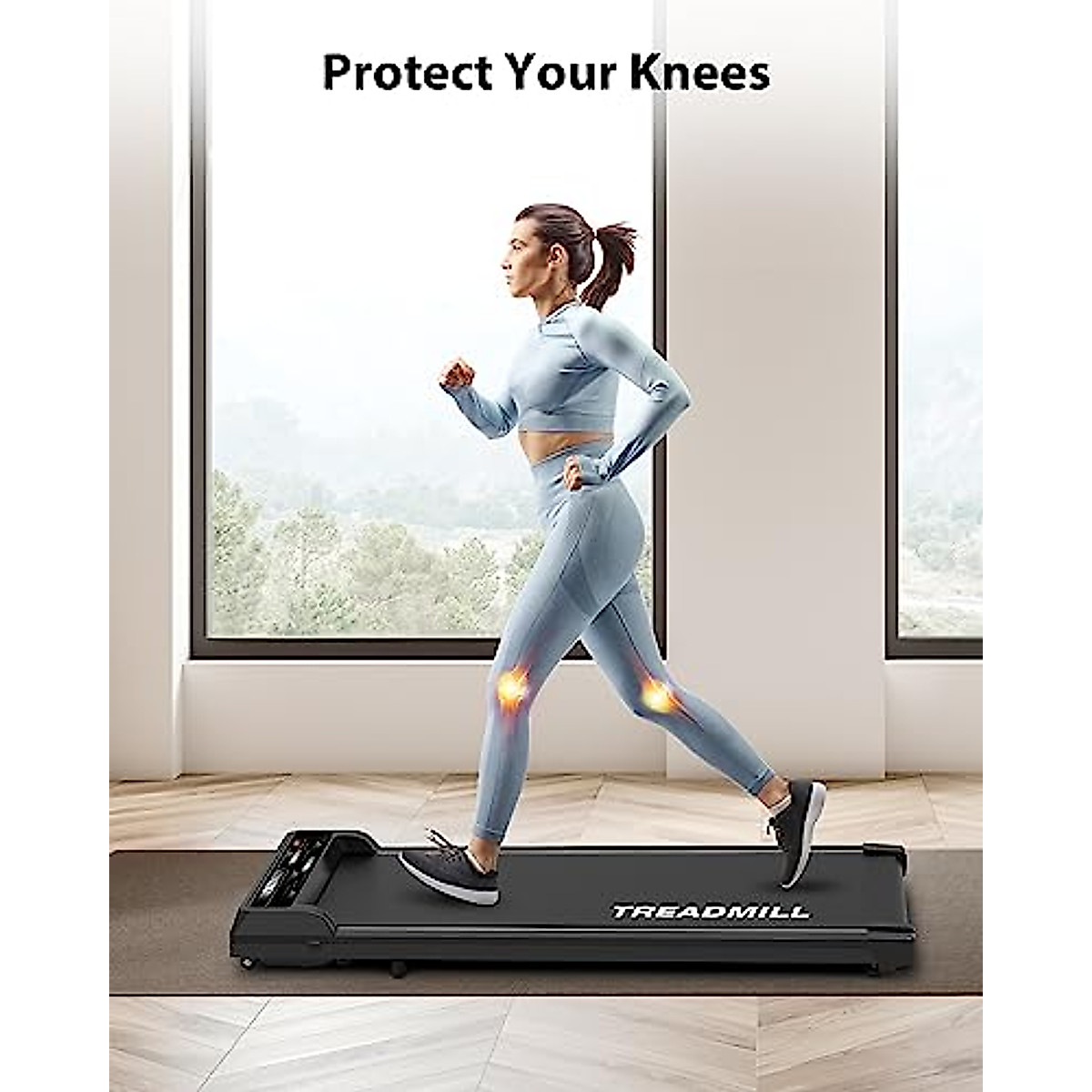 Walking Pad Treadmill Under Desk for Home/Office, Portable Walking Treadmill 2.25HP, Walking Jogging Machine Remote Control with 265 lbs Weight Capacity