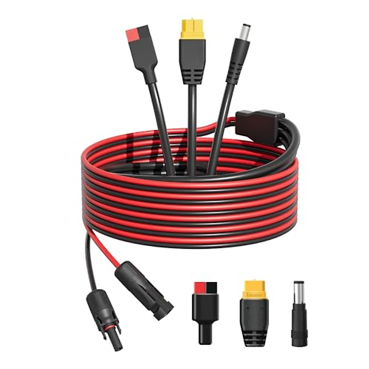 8.5Ft Solar Connector 3-in-1 (XT60, DC5521, Anderson) Adapter Cable Solar Charge Cable for Solar Generator Portable Power Station and Solar Panel (2.5M/8.5Ft)