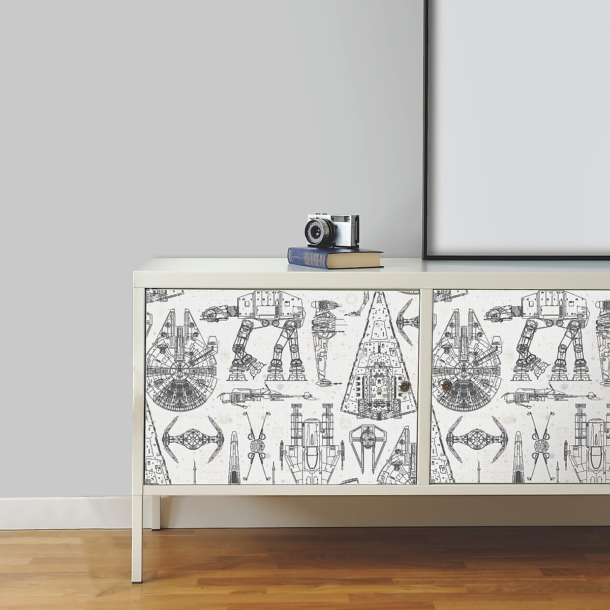 Star Wars Blueprint Blue Peel & Stick Wallpaper by RoomMates, RMK11036WP