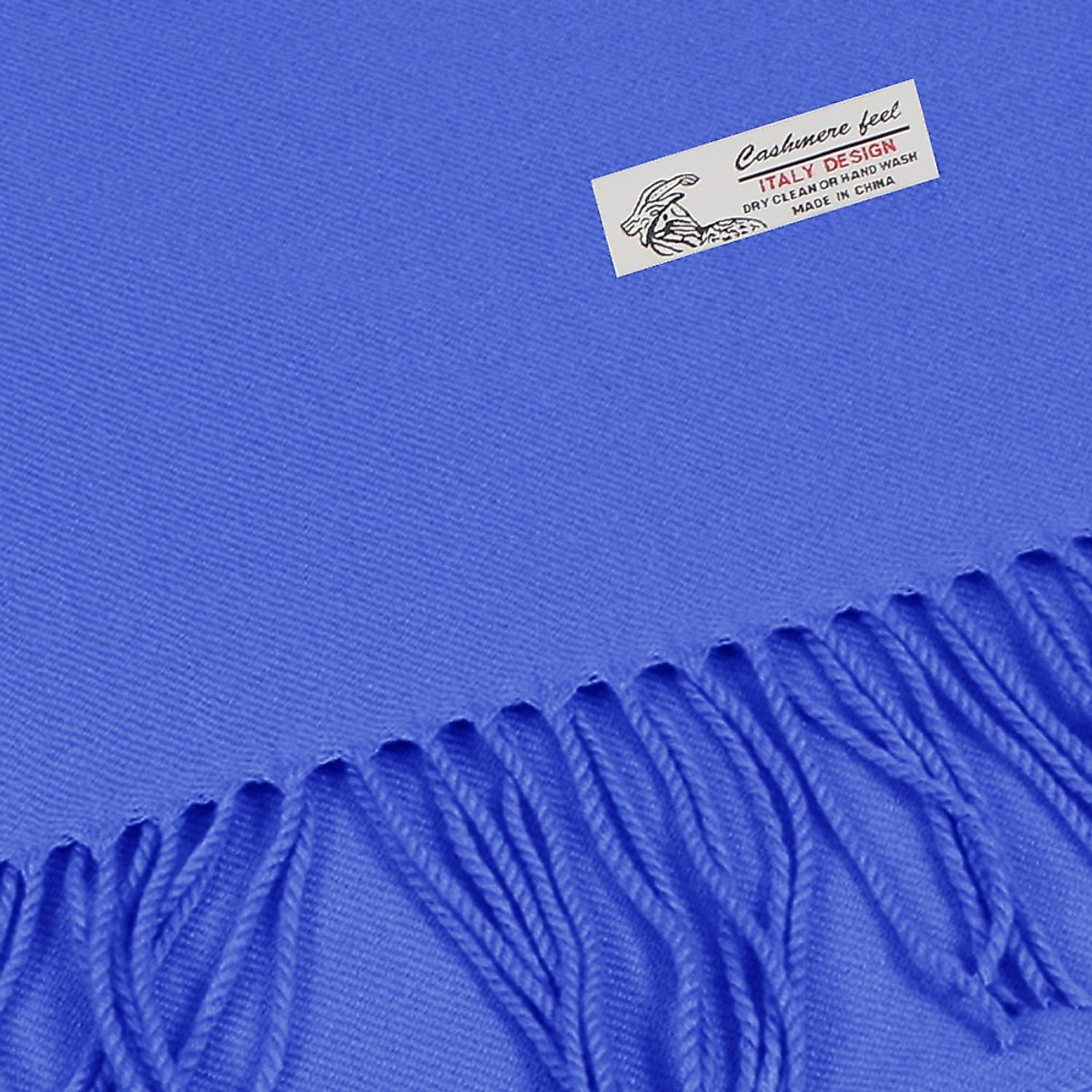 TZ Promise Plain Solid Color Cashmere Feel Classic Soft Luxurious Winter Scarf For Men Women (Royal Blue)