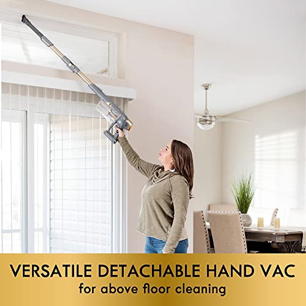 Kenmore DS4095 Brushless Cordless Stick Vacuum with EasyReach Wand, Lightweight Cleaner with 2-Speed Power Control, LED Headlight, Converts to Handheld for Hardwood Floors, Carpet & Pet Hair