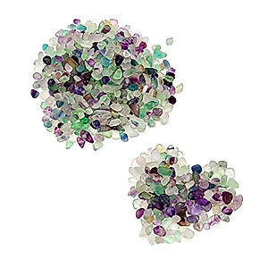 Cerpourt Aquarium Gravel,Natural Mutilcolor Fluorite Decorative Crystal Pebbles-Rose Stones, Crystals Gravel Quartz Tumbled Stone,Aquarium Gravel Sea Glass Rock Crystal Pebbles-02