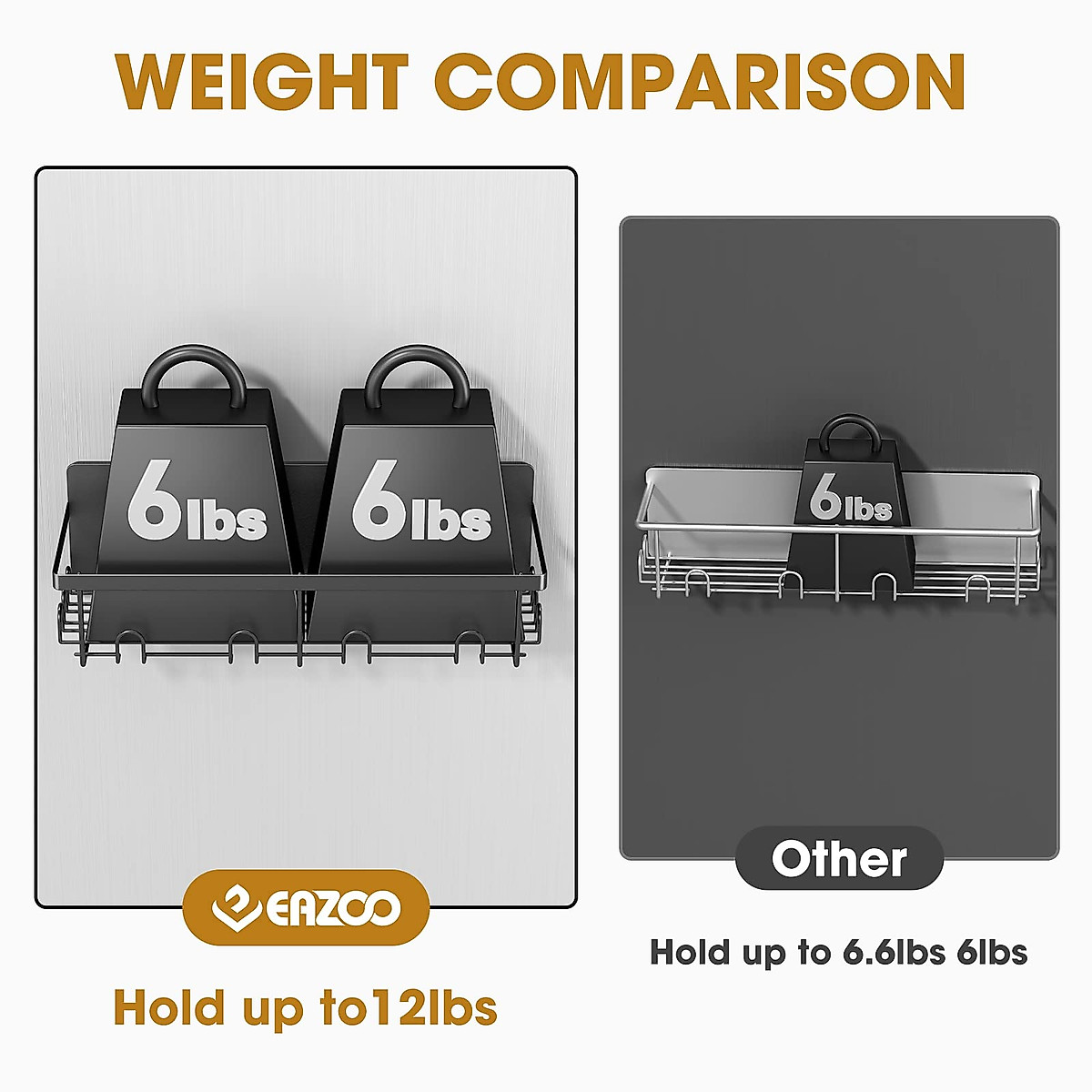 EAZOO 4 Pack Magnetic Spice Rack for Refrigerator - Strong Fridge Organizer with Hook to Save Kitchen Space - Magnet for Microwave, Dishwasher and Metal Shelves - Black