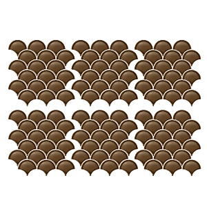 Questech Decor Scallop Decorative Mosaic Tile, Interior Wall Tile, Bathroom Shower Remodel Decorative Kitchen Backsplash, Modern Home Decor, Bronze Finish, Box of 6 Sheets