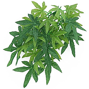 AQUA KT Reptile Plant Jungle Vine with Suction Cup for Snake Lizard Bearded Dragon Climbing Terrarium Habitat Decoration, 12 Inch Length, Green