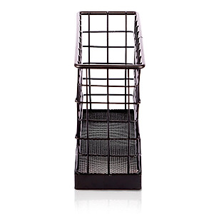 Wire Classic Metal Napkin Organizer Holder for Kitchen Restaurant Home Stylish Decor - Dining Tables, Stylish Black Countertop Storage Indoor and Outdoor Use Vertical Tissue Dispenser