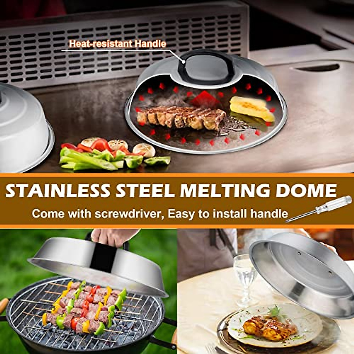 Joyfair 23Pcs Griddle Accessories Kit, Flat Top Grill Spatulas Set with Melting Dome, for Outdoor Camping BBQ, Stainless Steel Grilling Tools, Including Turners Scraper Carrying Bag, Dishwasher Safe