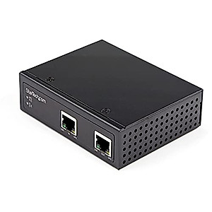 StarTech.com Industrial Single Port Gigabit PoE Extender - 60W 802.3bt PoE/PoE+/ PoE++ - 100m/ 330ft - Power Over Ethernet Network Range Extender - IP-30 - -40C to +75C, TAA