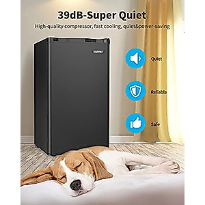 NA 3.2 Cu.Ft Single Door Mini Fridge, Compact Refrigerator Mini Refrigerator Small Drink Food Storage Machine for Dorm, Camper, Basement or Office (Black)