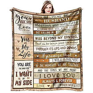 ZWERIVP Gifts for Husband - Husband Fathers Day Birthday Gift - Wedding Anniversary Romantic Gifts for Him - Husband Gifts from Wife - to My Husband Gifts Throw Blanket 60 x 50 inch