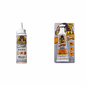 Gorilla Clear Glue and Gorilla Max Strength Clear Construction Adhesive Bundle (2 Pack)