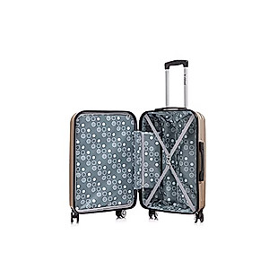 Rockland Irvine Hardside Spinner Wheel Luggage, Champagne, 19", 23", 27"