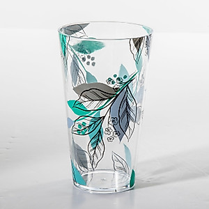 Gibson Home Transparent Vineyard Tumbler, Blue, 19 Oz, Plastic, Drinkware and Accessories, 136426.01