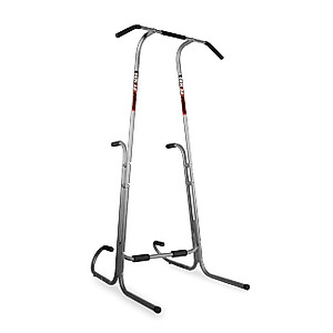 Stamina Power Tower - Dip Bar Pull Up Bar Station with Smart Workout App - Dip Bars for Home Workout - Up to 250 lbs Weight Capacity