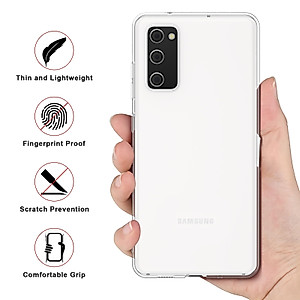 Amzpas 2 Pack for Samsung Galaxy S20 FE Case, [Anti-Yellowing] Transparent Shockproof Protective Bumpers Phone Cases for Samsung Galaxy S20 FE, S20 FE 5G 6.5 Inch (Clear/Clear)