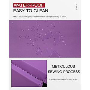 Gymnastics Mat for Kids Adults, Folding Extra Thick Tumbling Mats for Home Gym, 6’x2’ Anti-Tear Lightweight Exercise Mat with Carrying Handles, Crash Panel Mat, Purple