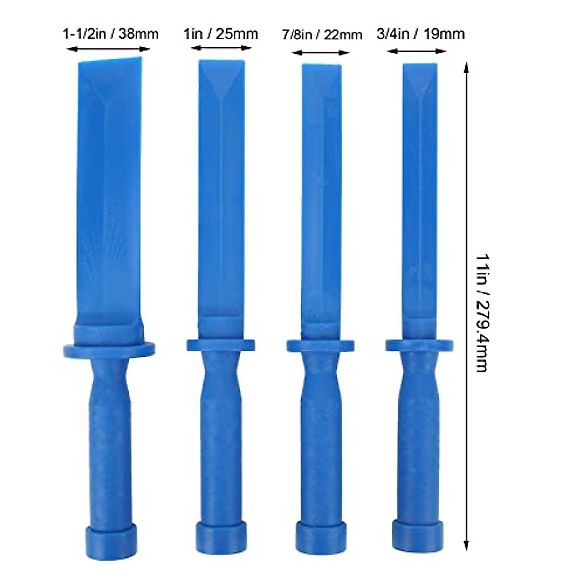 GRCFUMO 4 Pcs Plastic Scraper Set, Sturdy Plastic Chisel Scraper Set, Flexible Plastic Paint Scraper Tool for Removing Adhesive Sticker Decoration