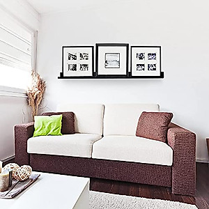 InPlace Shelving, 09084680, Floating Shelf with Picture Ledge, 35.4 Inches Wide x 4.5 Inches Deep x 3.5 Inches High, Black