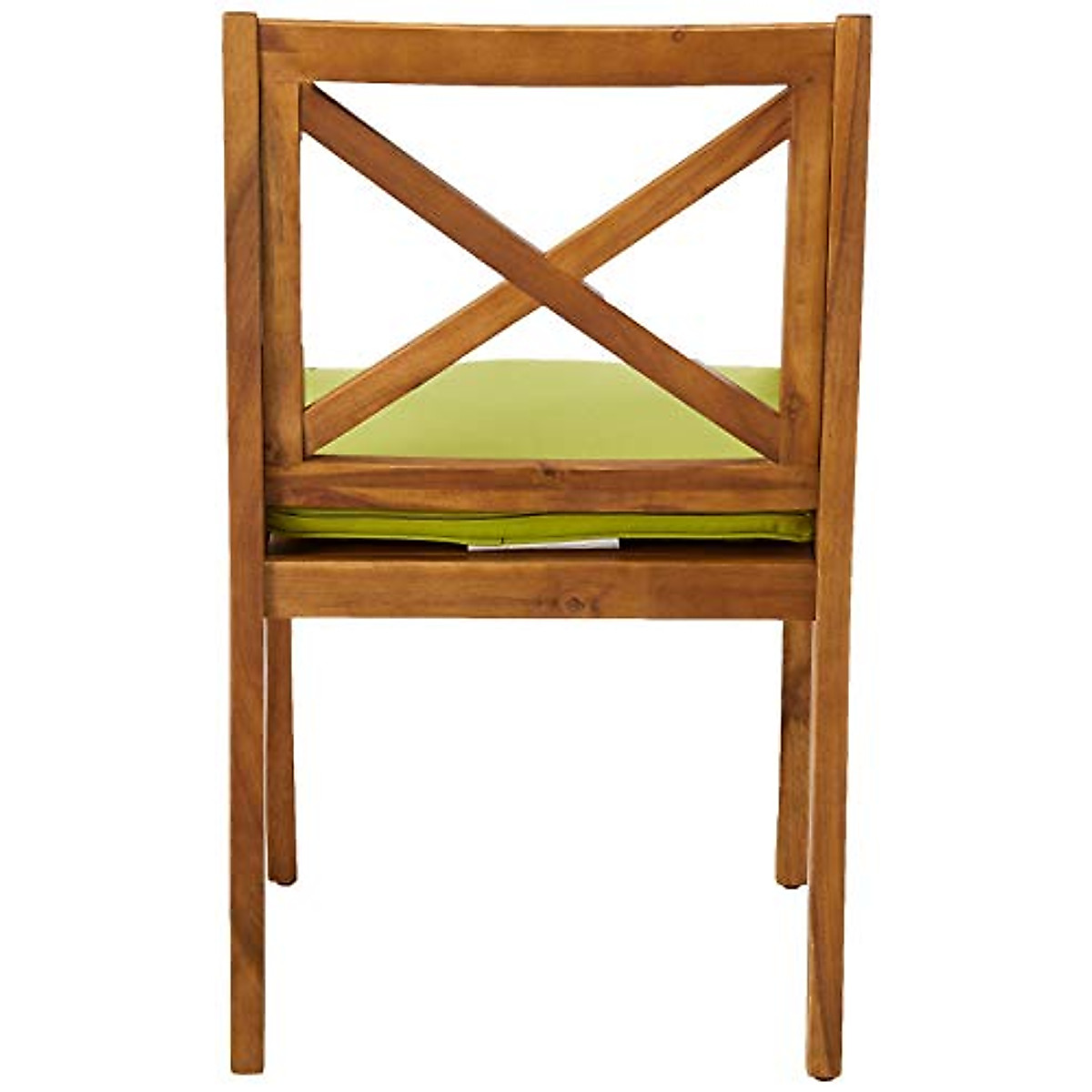 Christopher Knight Home Peter | Outdoor Acacia Wood Dining Chair Set of 2, Teak/Green Cushion