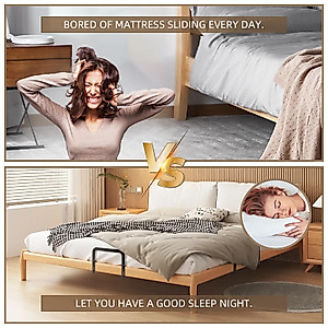 Rasugarlary Mattress Retainer Bar Keep Mattress Stopper from Sliding, 12 Pcs Adjustable Non Slip Mattress Slide Stoppers Holder in Place Metal Mattress Gripper, Black