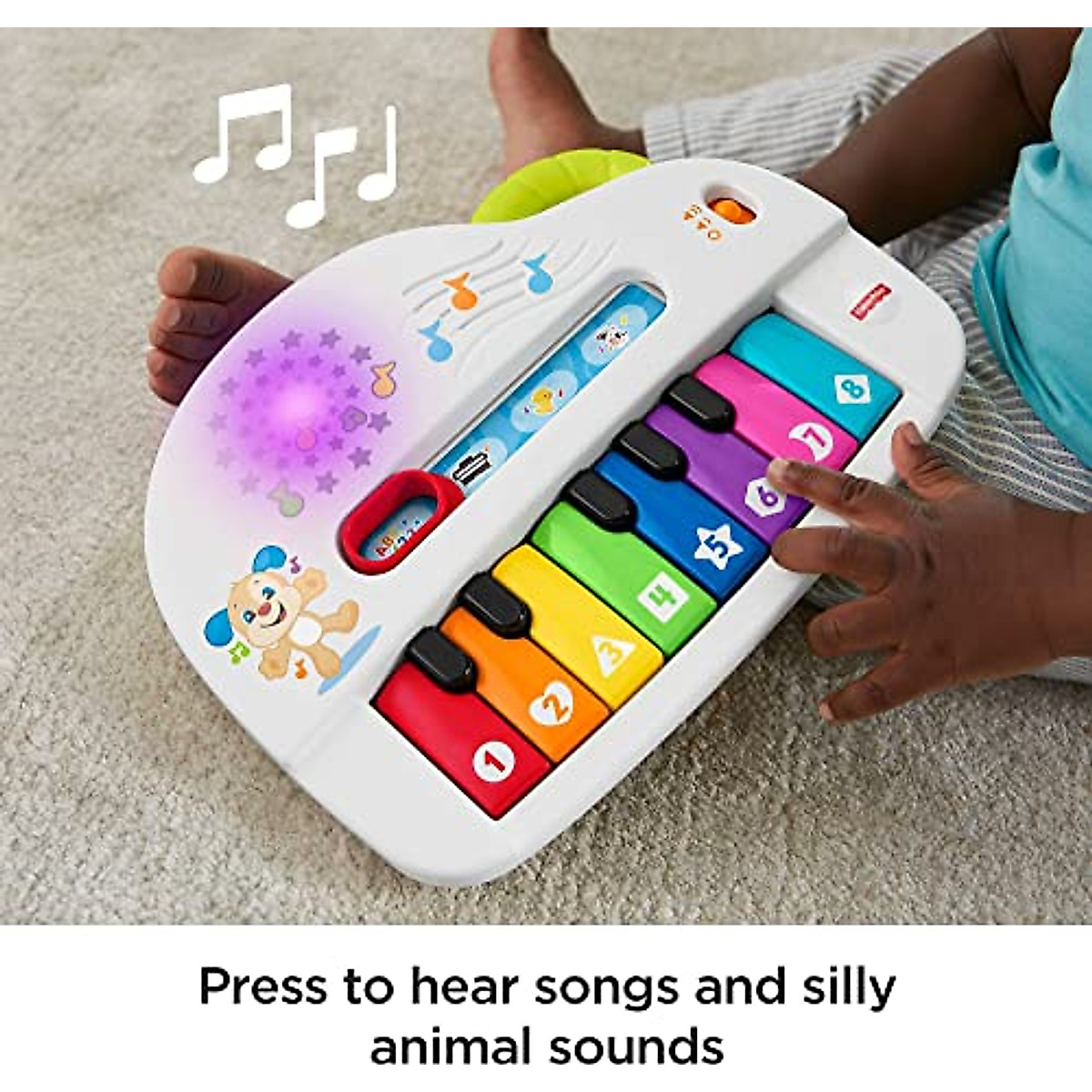 Fisher-Price Laugh & Learn Baby Toy Silly Sounds Light-Up Piano With Learning Content & Music For Ages 6+ Months