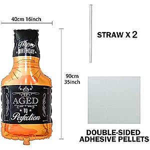 BIEUFBJI Whisky Bottle Foil Balloons Aluminum Balloon Whiskey Bottle Shape Mylar Foil Balloon for Bar Summer Party Beer Festival Birthday Party Party Decoration Supplies (4 Pcs)