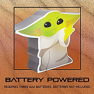 The Mandalorian Baby Yoda Night Light, Grogu The Child Officially Licensed Star Wars Bedroom Decor and Desk Lamp