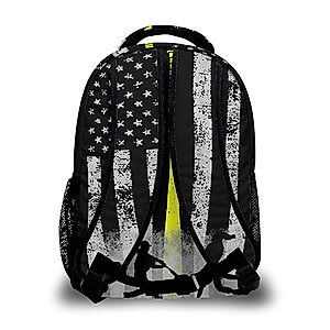 Casual Backpack Softball Flag Print School Bag Travel Backpacks