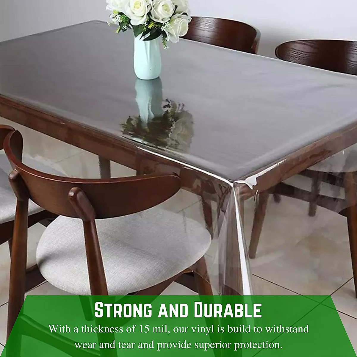 Farm Plastic Supply - Clear Vinyl Sheeting - 15 Mil - (4'6" x 3.5') - Vinyl Plastic Sheeting, Clear Vinyl Sheet for Storm Windows, Covering, Protection, Tablecloth Protector