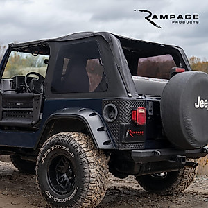 Rampage Frameless Trail Top | Vinyl, Spice Denim Color with Tinted Windows | 109517 | Fits 1997 - 2006 Jeep Wrangler TJ
