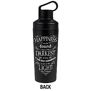Harry Potter OFFICIAL Happiness 18 oz Insulated Water Bottle, Leak Resistant, Vacuum Insulated Stainless Steel with 2-in-1 Loop Cap