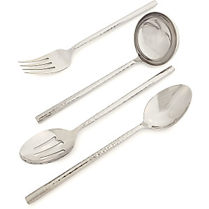 Carlisle FoodService Products 60200 Hammered Stainless Steel Solid Serving Spoon, 12