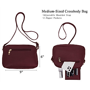 Tote Handbags for Women Purse and Wallet Set Large Shoulder Bags Crossbody Purses Satchel WineRed