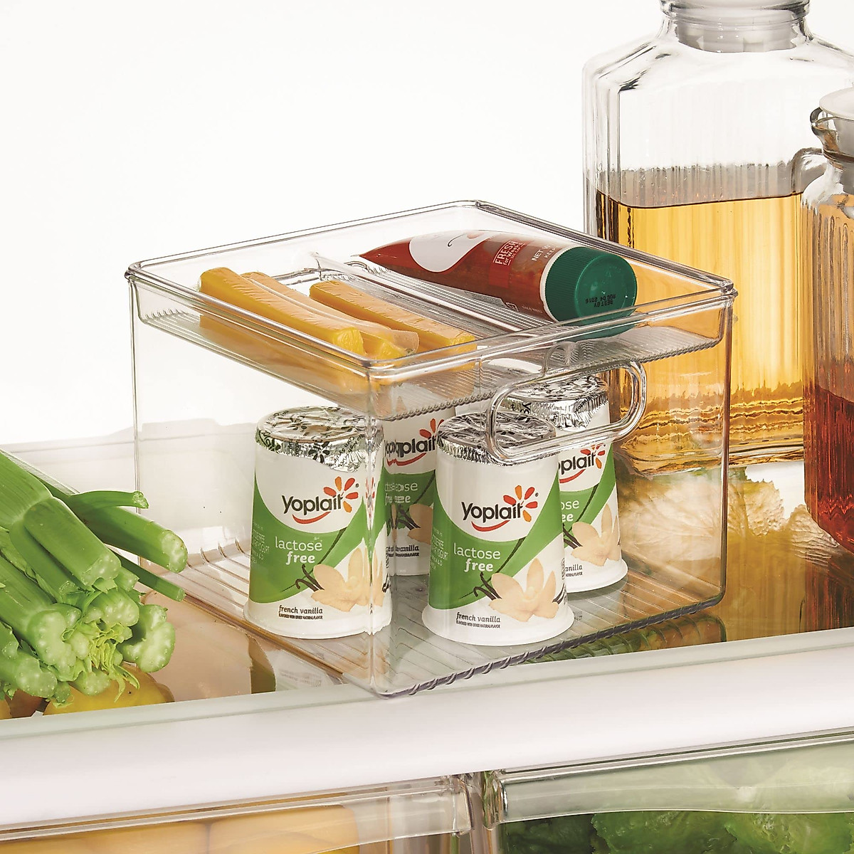iDesign Linus 2-Piece Kitchen Drawer Organizer for Kitchen Utensils and Tools - Clear