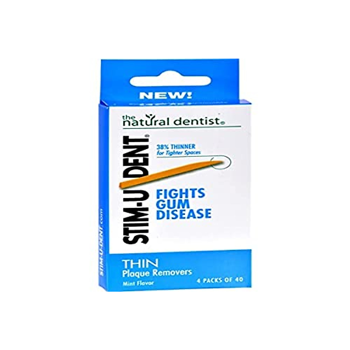 Natural Dentist Stim-U-Dent Thin Plaque Remove Roasted Mint - Case of 6-4 Packs