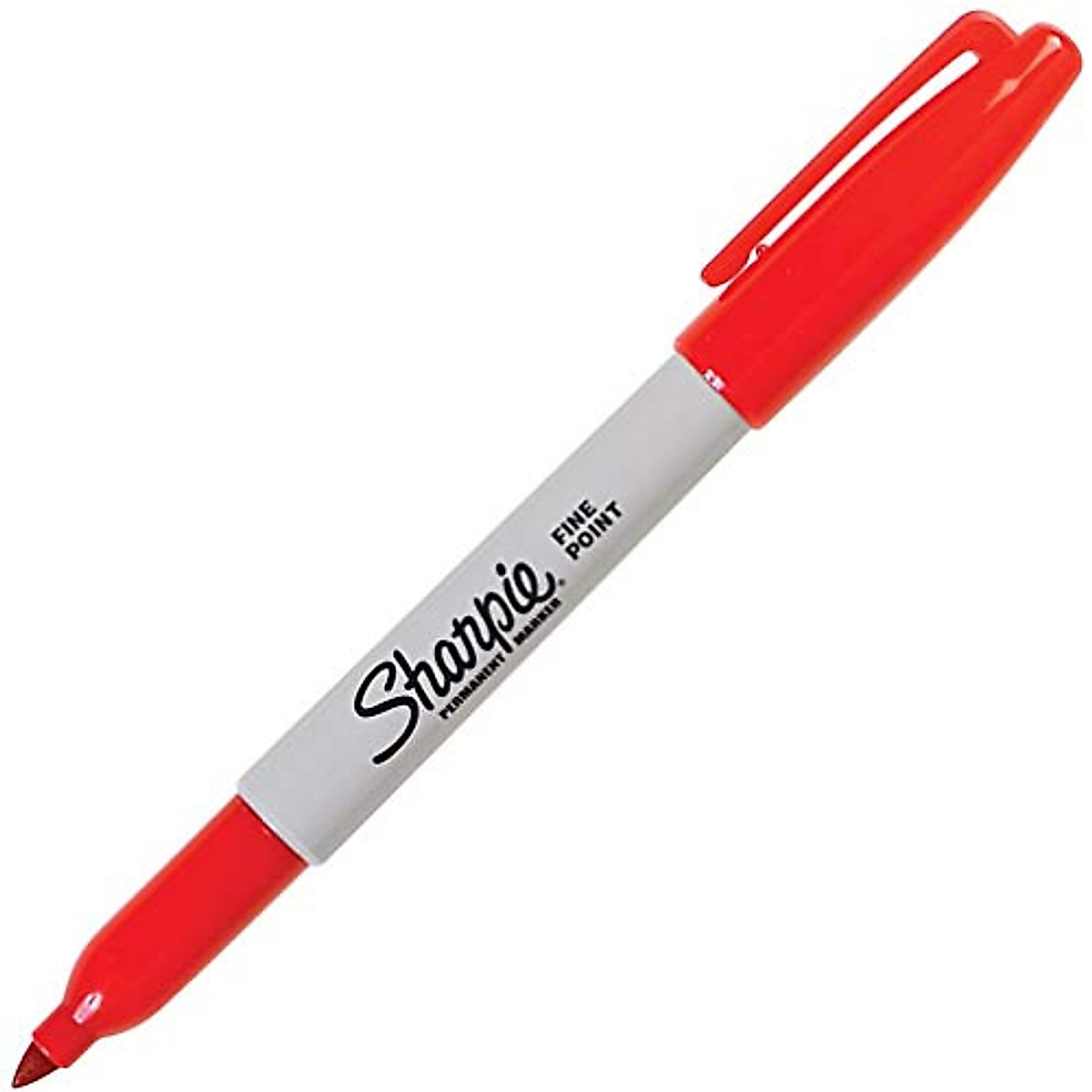 Sharpie 30002 Fine Point Permanent Marker, Marks On Paper and Plastic, Resist Fading and Water, AP Certified, Red Color, Pack Of 2 Boxes Of 12 Markers